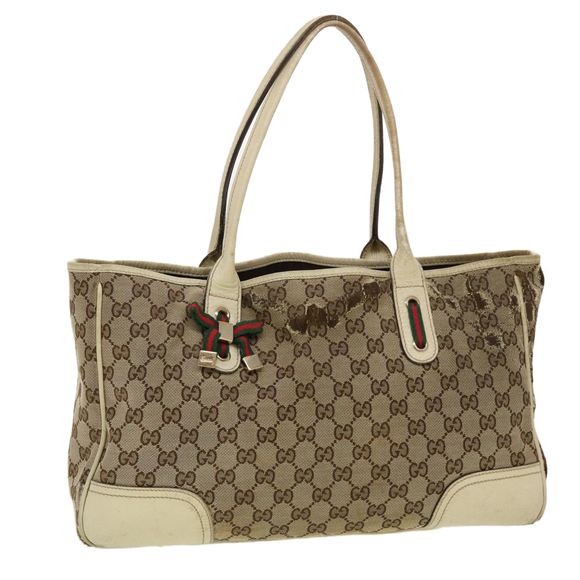 Gucci | Bags | Gucci Gg Canvas Web Sherry Line Tote Bag Beige Green Red 6385 Auth Ti1131 | Poshmark